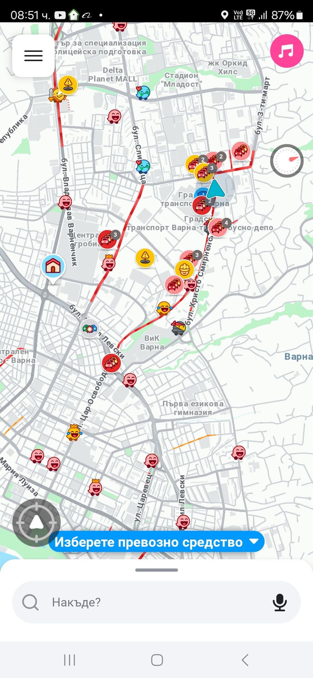Petel.bg - новини - Waze във Варна: 40 минути за 3 километра, накъдето и да тръгнете все е грешно